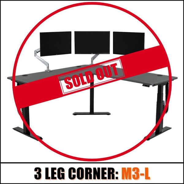 L-Shaped Standing Desk | MojoDesk 3 Leg Corner Sit-Stand Desk - Xybix ...